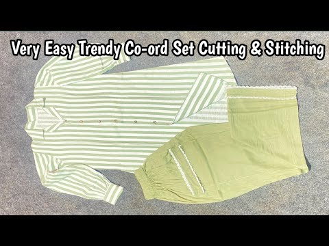 Very Easy Trendy Co-ord Set Cutting and Stitching /Coat Collar Cordset ...