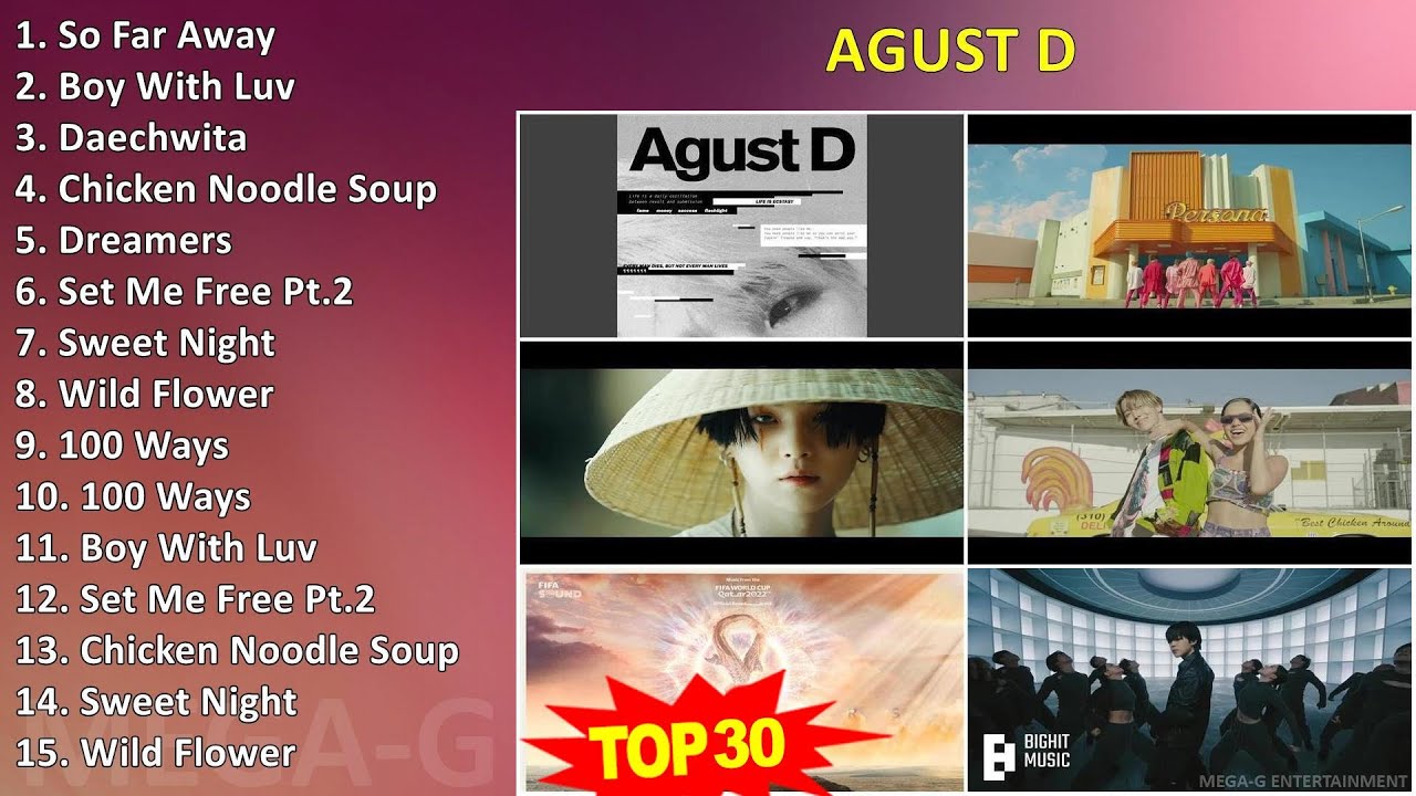 A g u s t D MIX Greatest Hits 1 HOUR ~ 2010s Music ~ Top Asian Pop, Rap ...