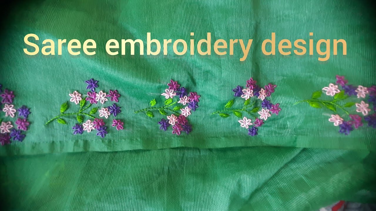 Saree embroidery design - YouTube