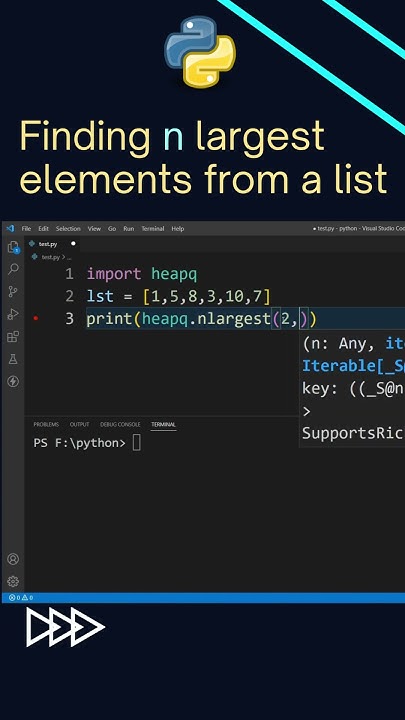How to Find n Largest Elements From a List in Python ? #shorts #shortvideo #python - YouTube