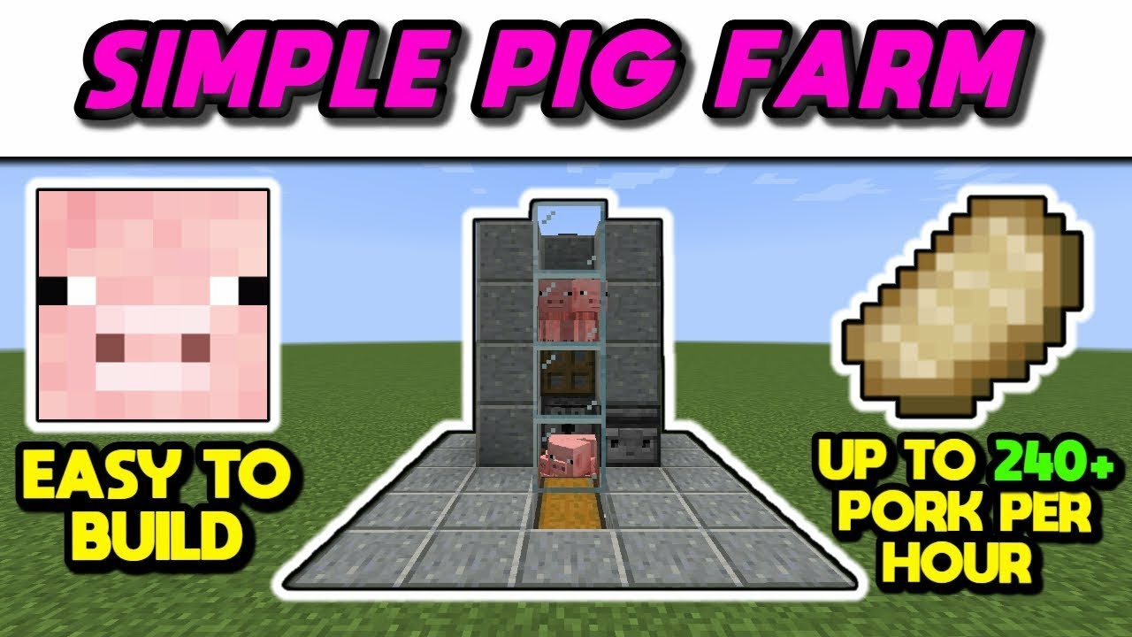 EASIEST Automatic Pig Farm Tutorial (Java & Bedrock) - M - Minecraft 1. ...