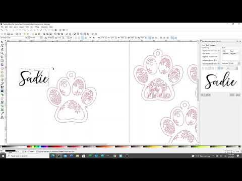 Sadie's Mom Snowflake Paw Print Ornament - Personalization Instructions using Inkscape - YouTube