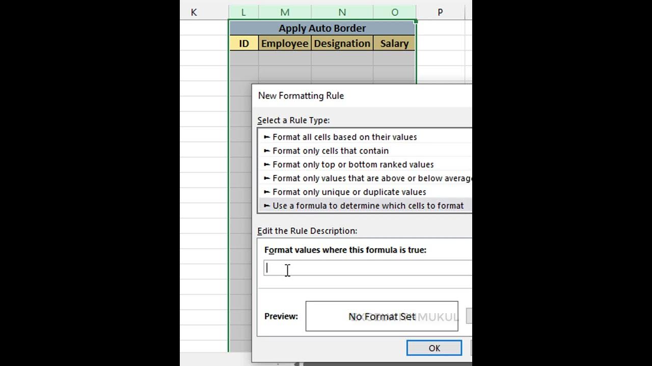 Excel Auto Border in Seconds - YouTube