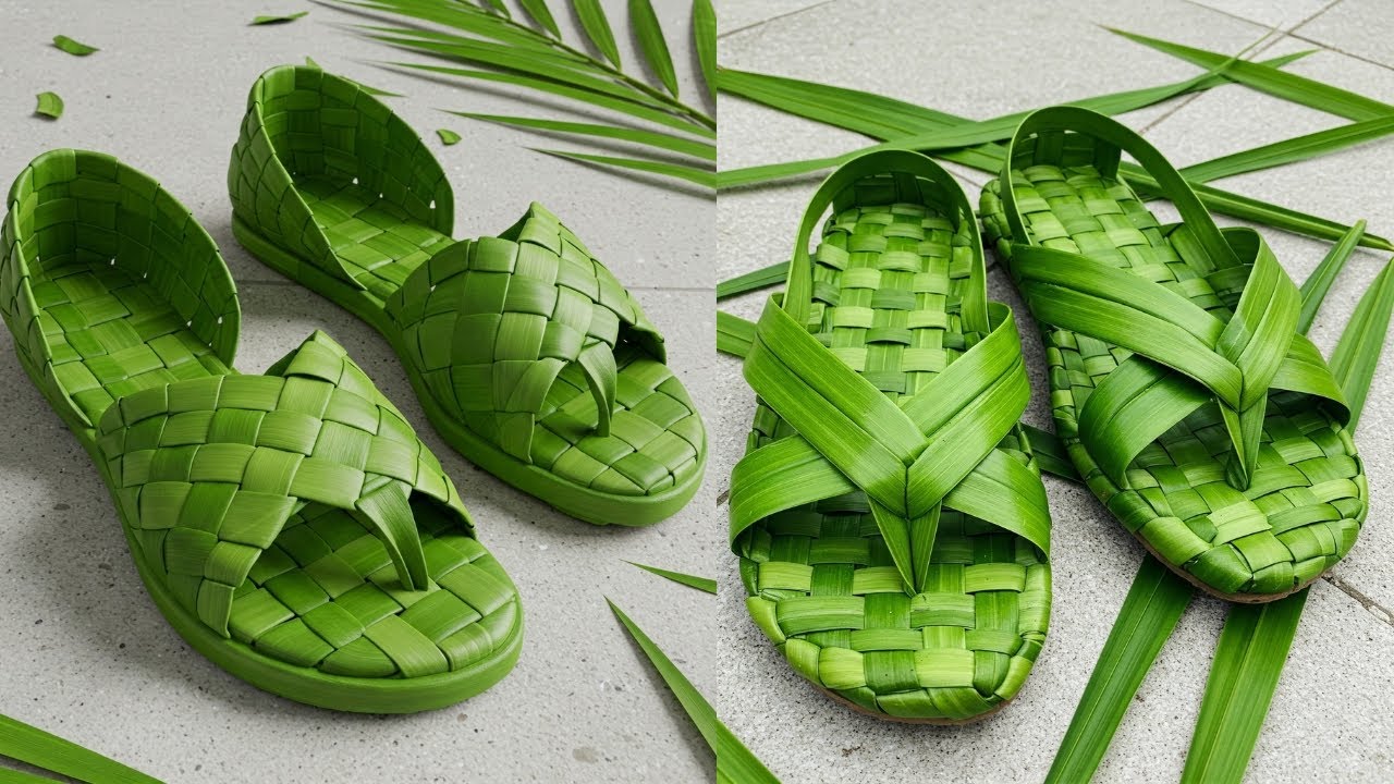 SECRET to Making Coconut Sandals from Palm Leaves in 2 Minutes - YouTube