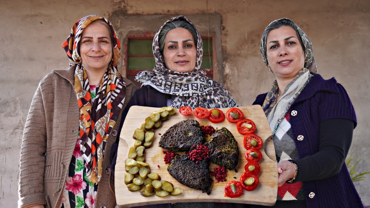 Village cooking Kuku Sabzi (Persian Herb Frittata) for lunch ...