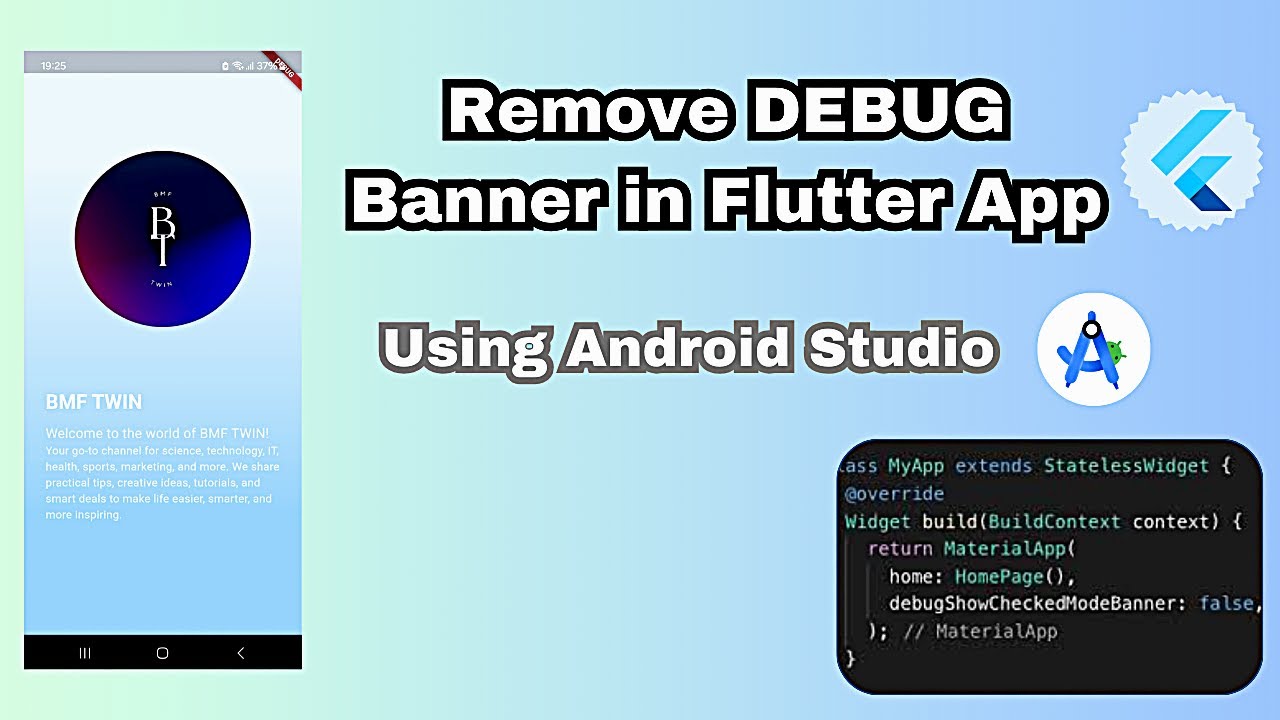 How to Remove the DEBUG Banner in Flutter App? | Step-by-Step - YouTube