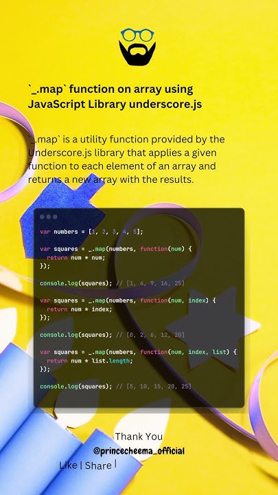 `map` Function On Array Using Javascript Library Underscore Js Shorts Youtube 