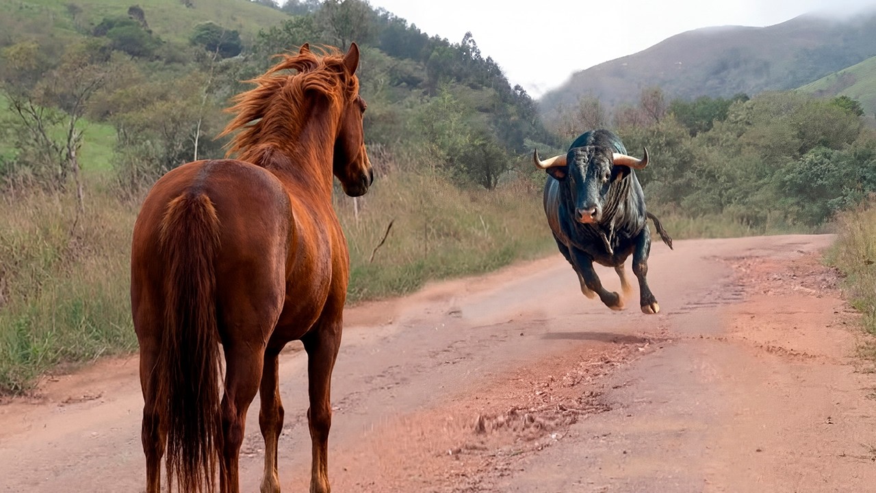 This Is What Happens When a Bull Attacks a Horse! - YouTube