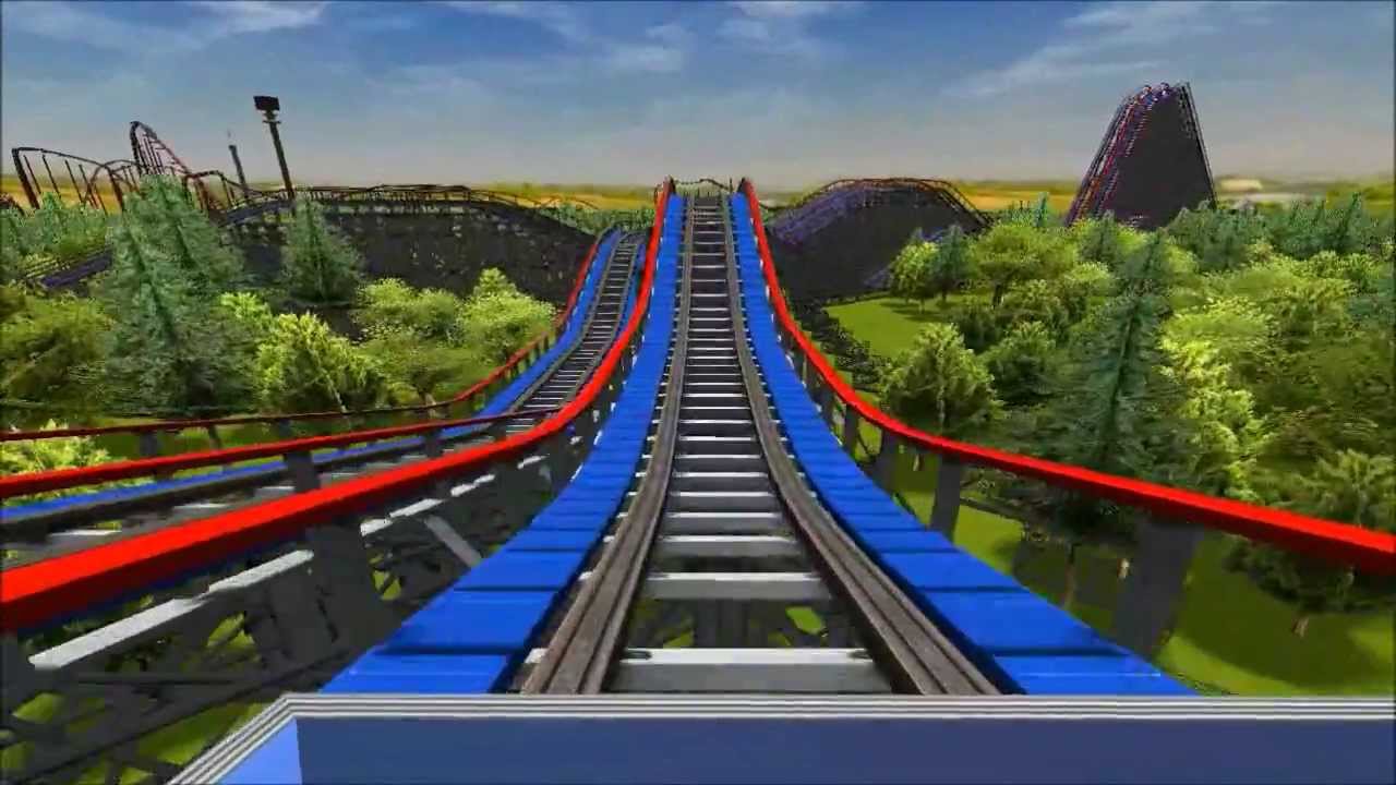 RCT3 American Eagle Blue Side Six Flags Great America - YouTube