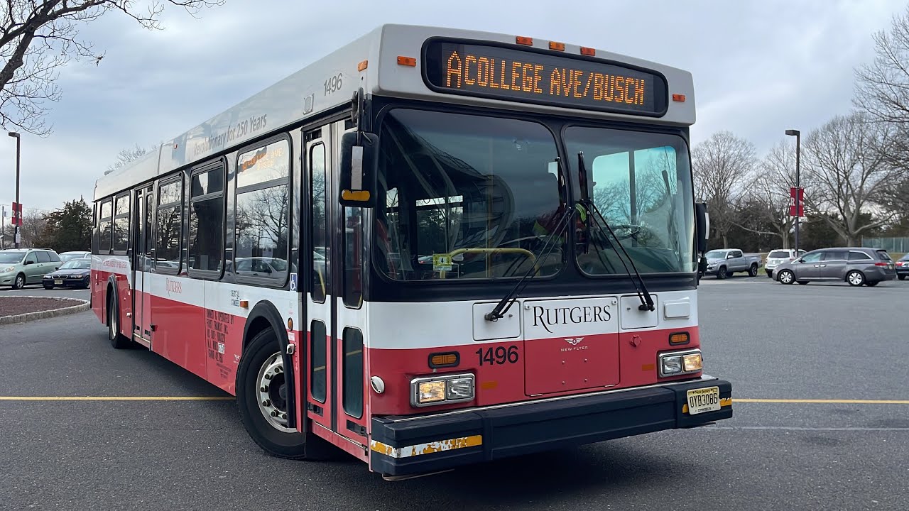 Rutgers Bus 1496 - 2007 New Flyer D40LF Startup - Cummins ISL - YouTube