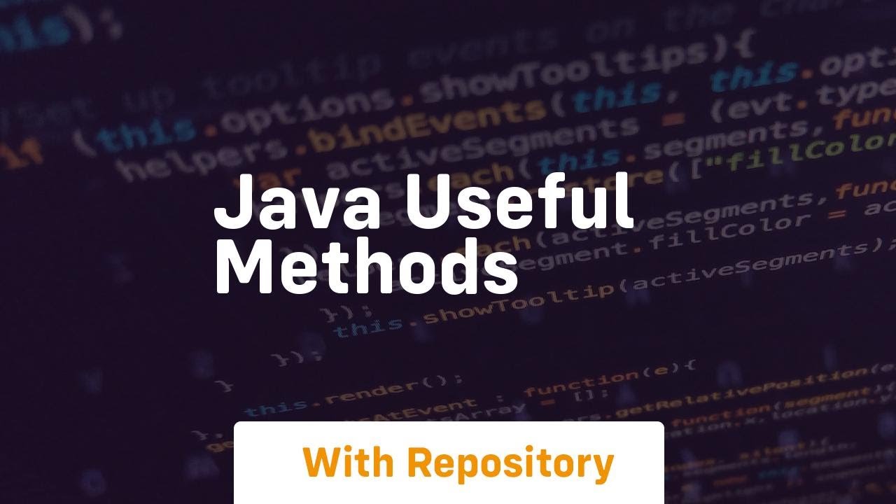 java useful methods - YouTube