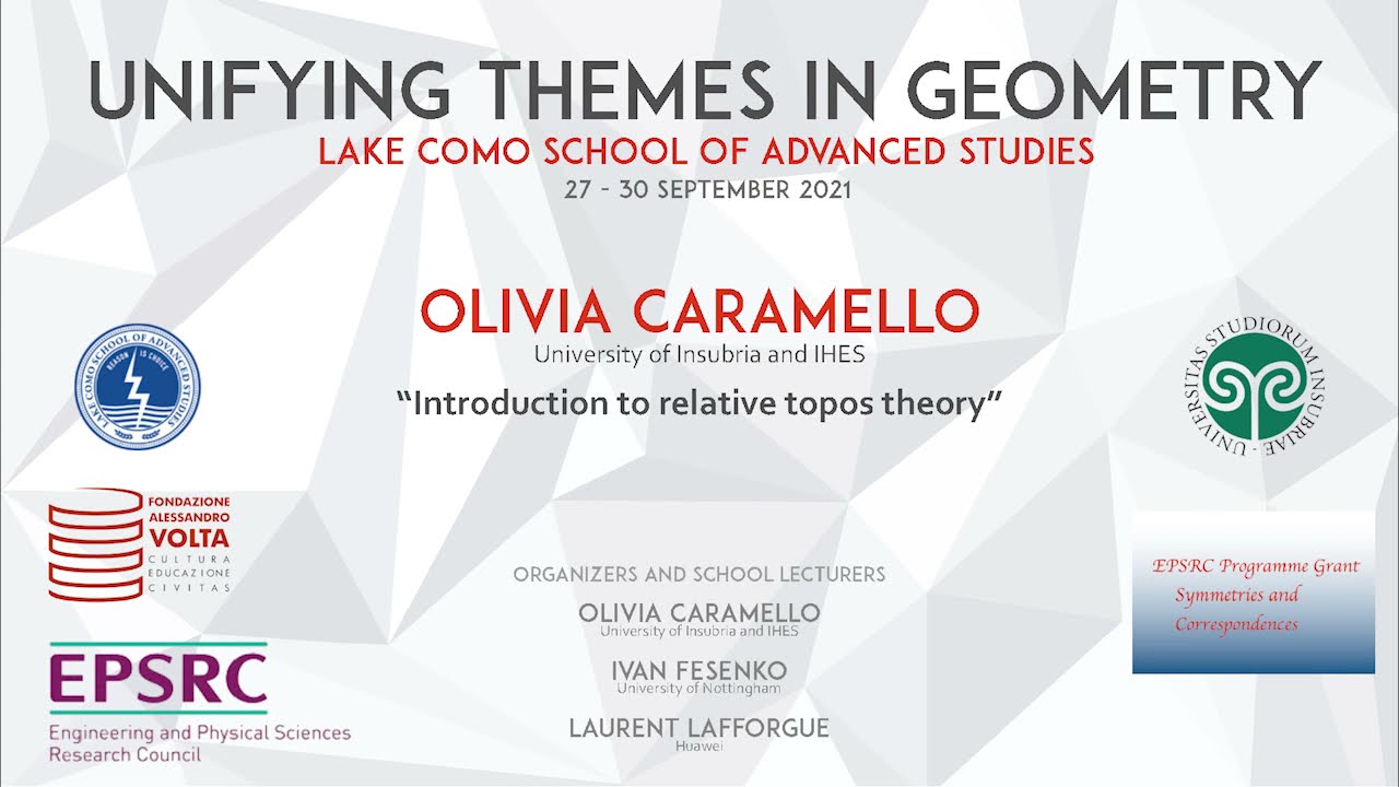 Olivia Caramello: “Introduction to relative topos theory” - YouTube