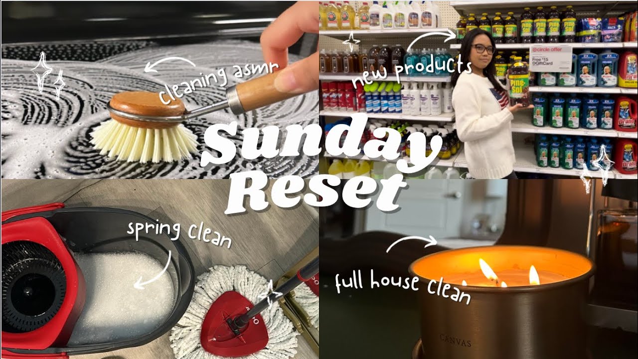 SUNDAY CLEAN WITH ME l full house reset, spring cleaning & asmr - YouTube