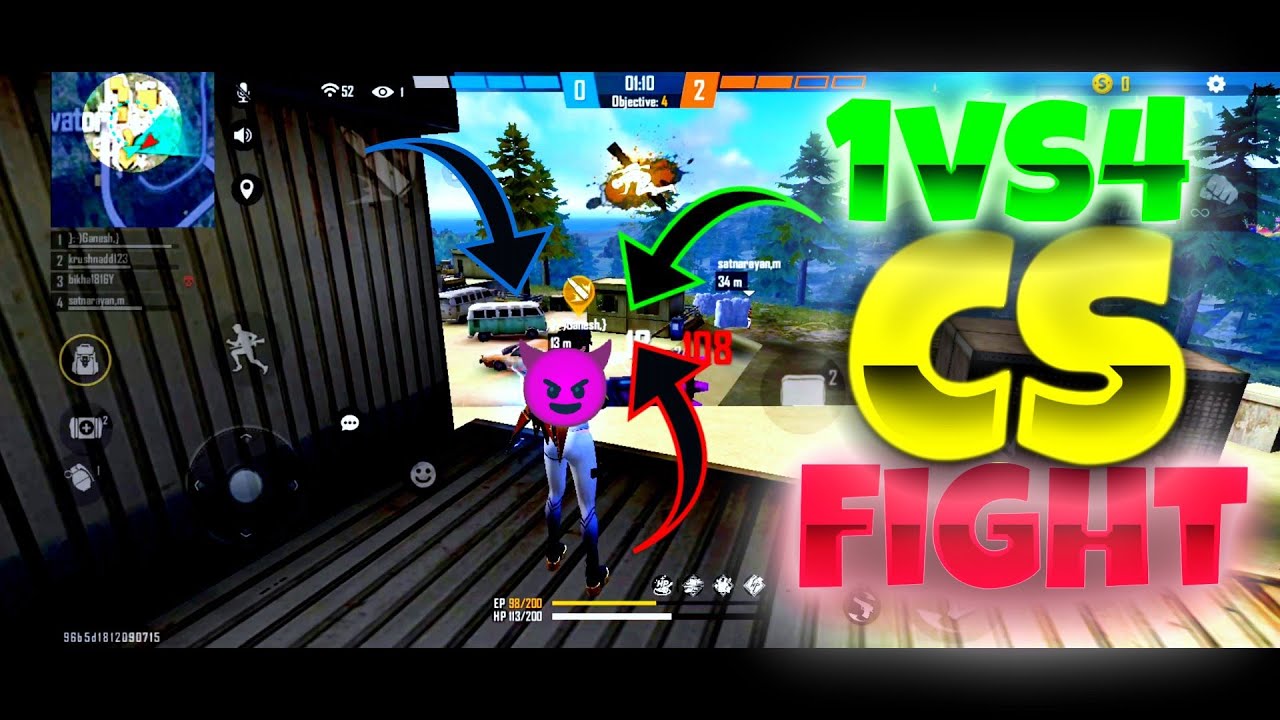 1vs4 free fire|1vs4 clutch ff|1vs4 raistar|1vs4 free fire clash squad ...