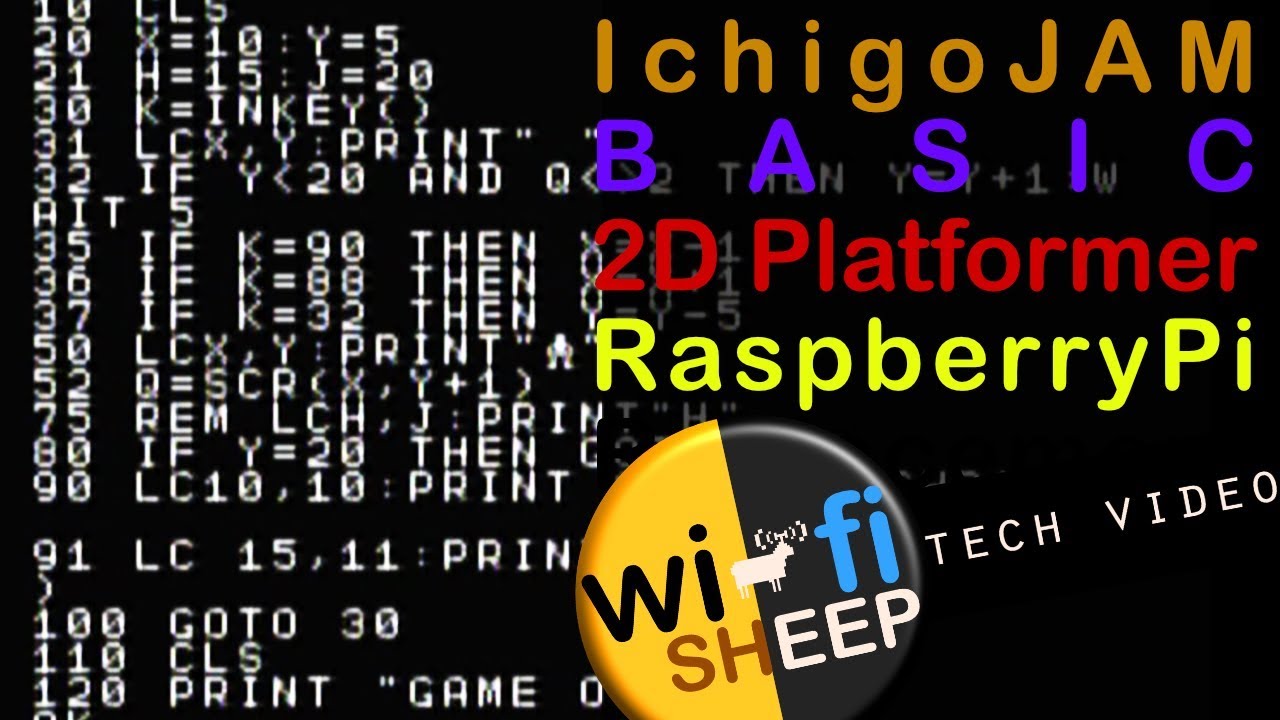Programming Raspberry Pi using Ichigojam BASIC Part 2 (Making a platformer & Jump mechanic ...