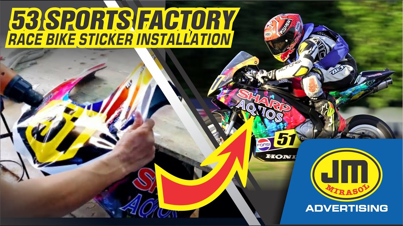 53 Sports Factory KAYO Mini GP 150 race bike sticker wrap installation ...