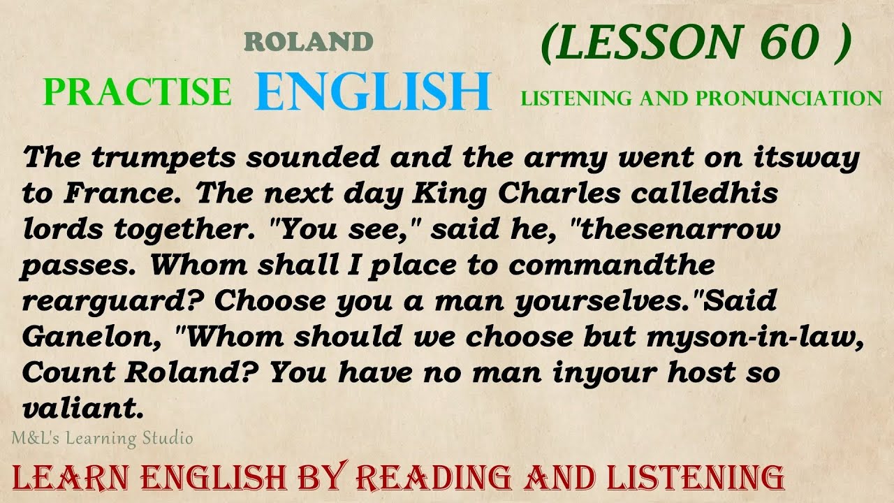 English Listening and Pronunciation Practice (Lesson 60) ROLAND - YouTube