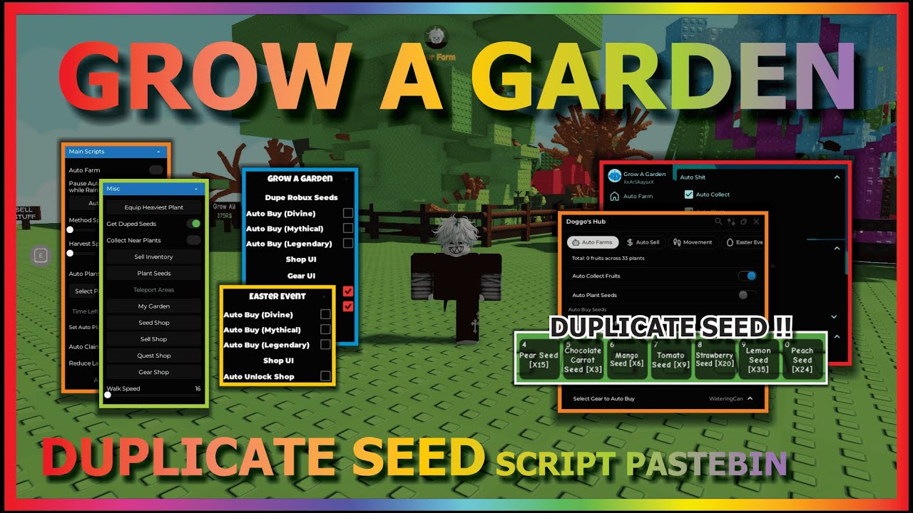 GROW A GARDEN Script Pastebin 2025 DUPLICATE ROBUX SEED, AUTO FARM ...