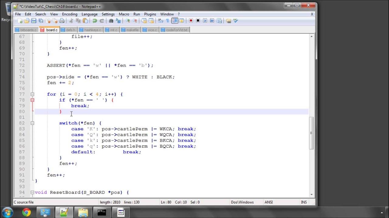Programming A Chess Engine in C Part 16 - Parsing An FEN (2) - YouTube