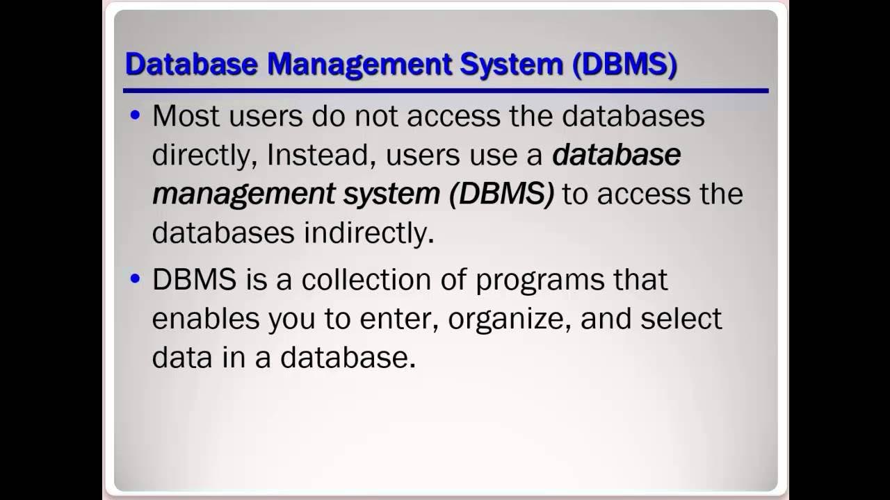 Lesson 1 - Understanding Core Database Concepts Part 1 - YouTube