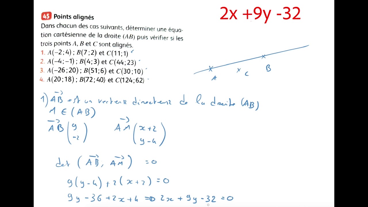 Droites du plan seconde : correction de la fiche 1 - YouTube