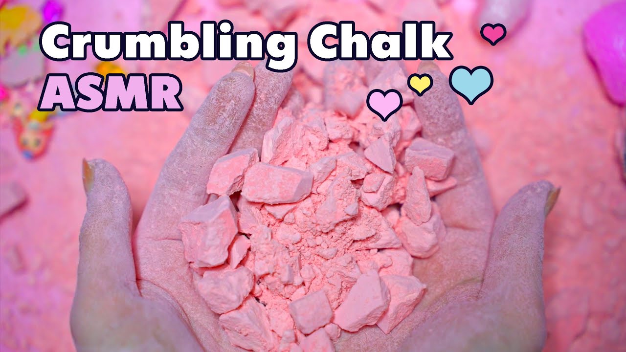 Chalk ASMR - Breaking and Crumbling Pink Chalk. Found a Gem inside at ...