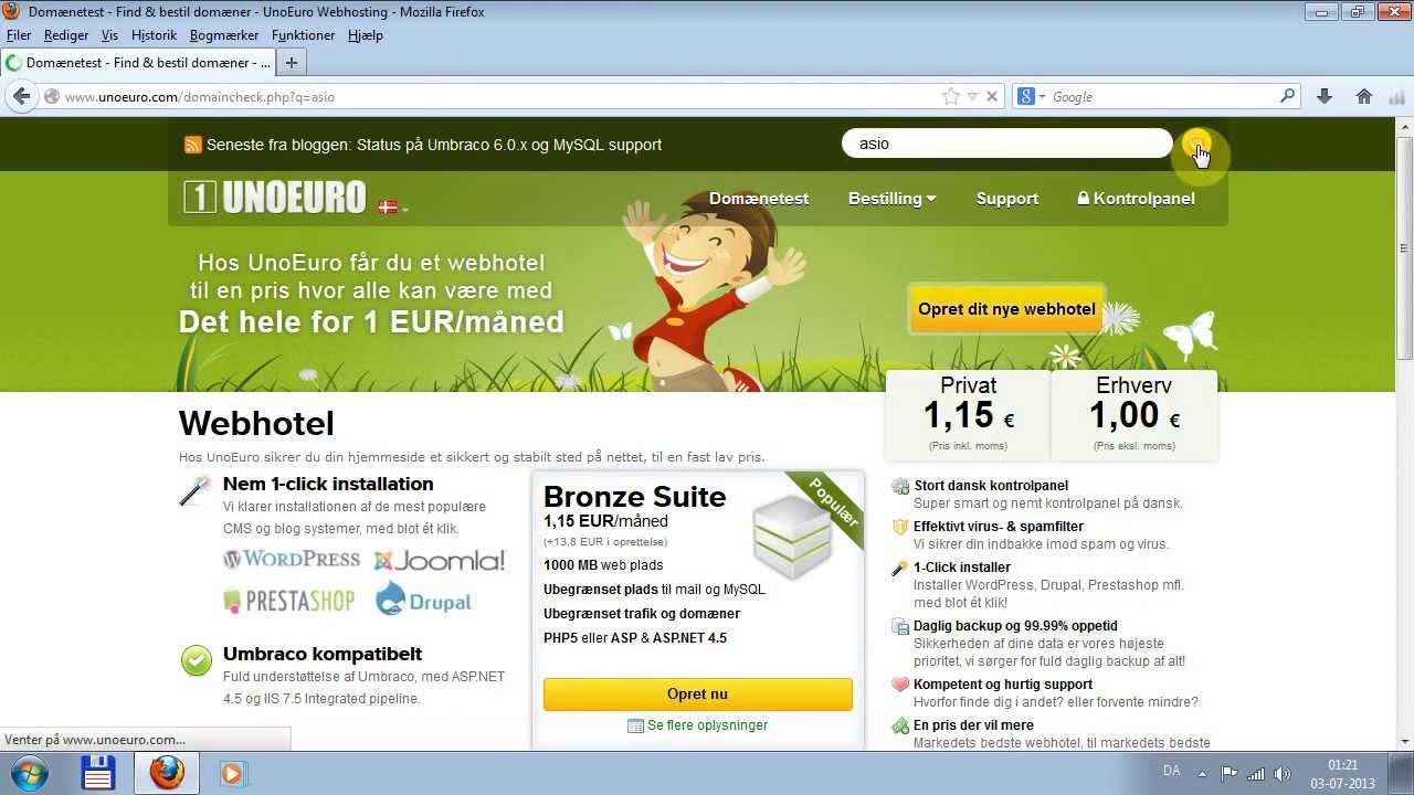 Del I - Køb af domæne & webhotel samt installation af WordPress - Webdesigner.dk - YouTube