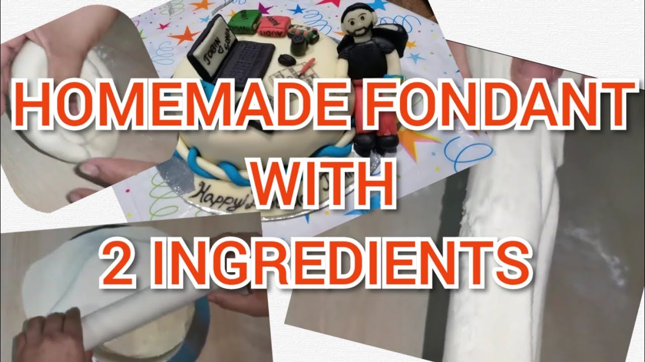 2 ingredient fondant /Fondant icing in malayalam/വീട്ടിൽ തന്നെ ഫോണ്ടൻറ് ...