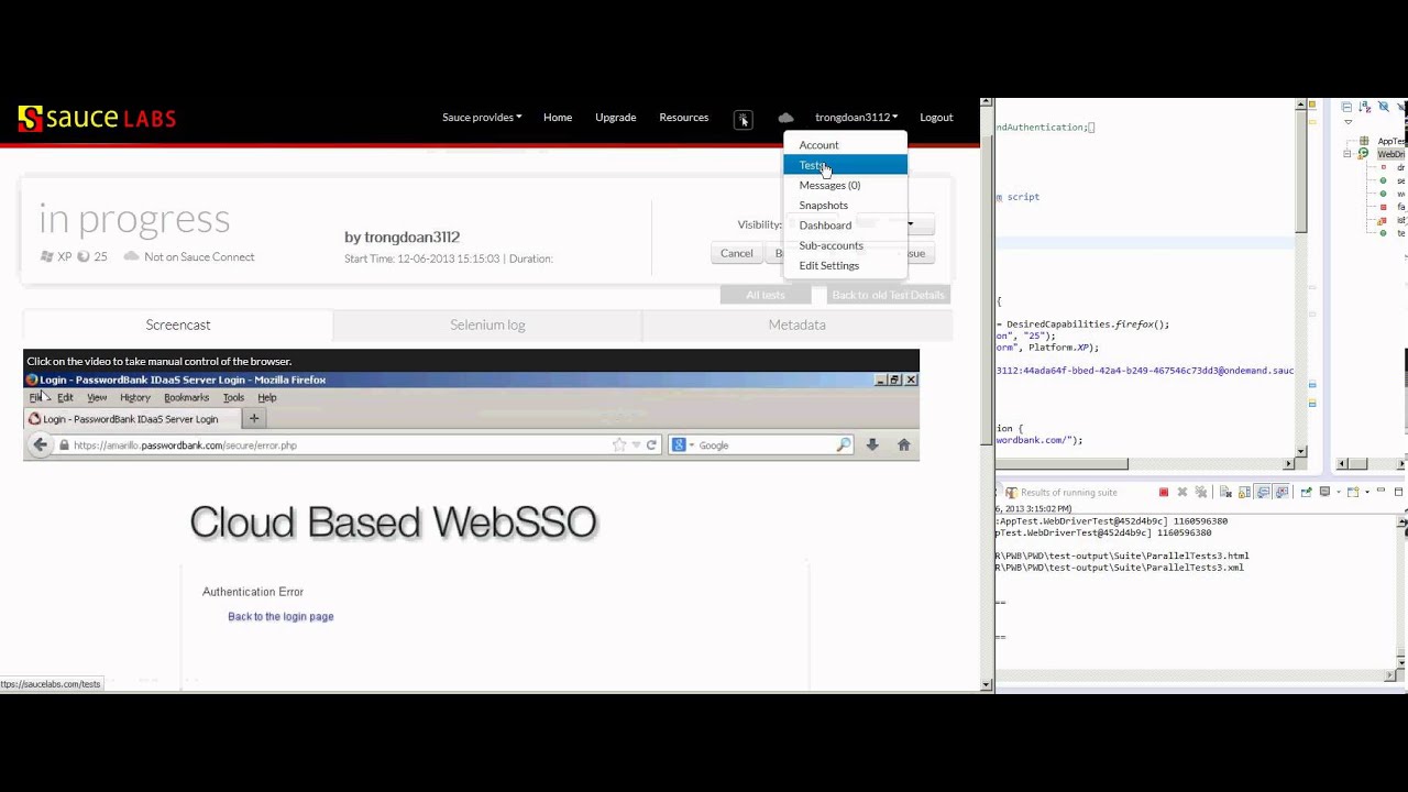 Saucelabs Demo Youtube