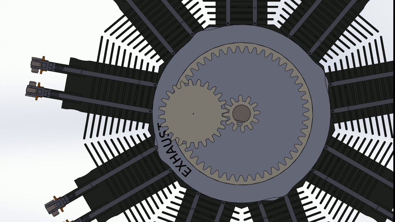9 Cylinder Radial Engine Timing Gear - YouTube