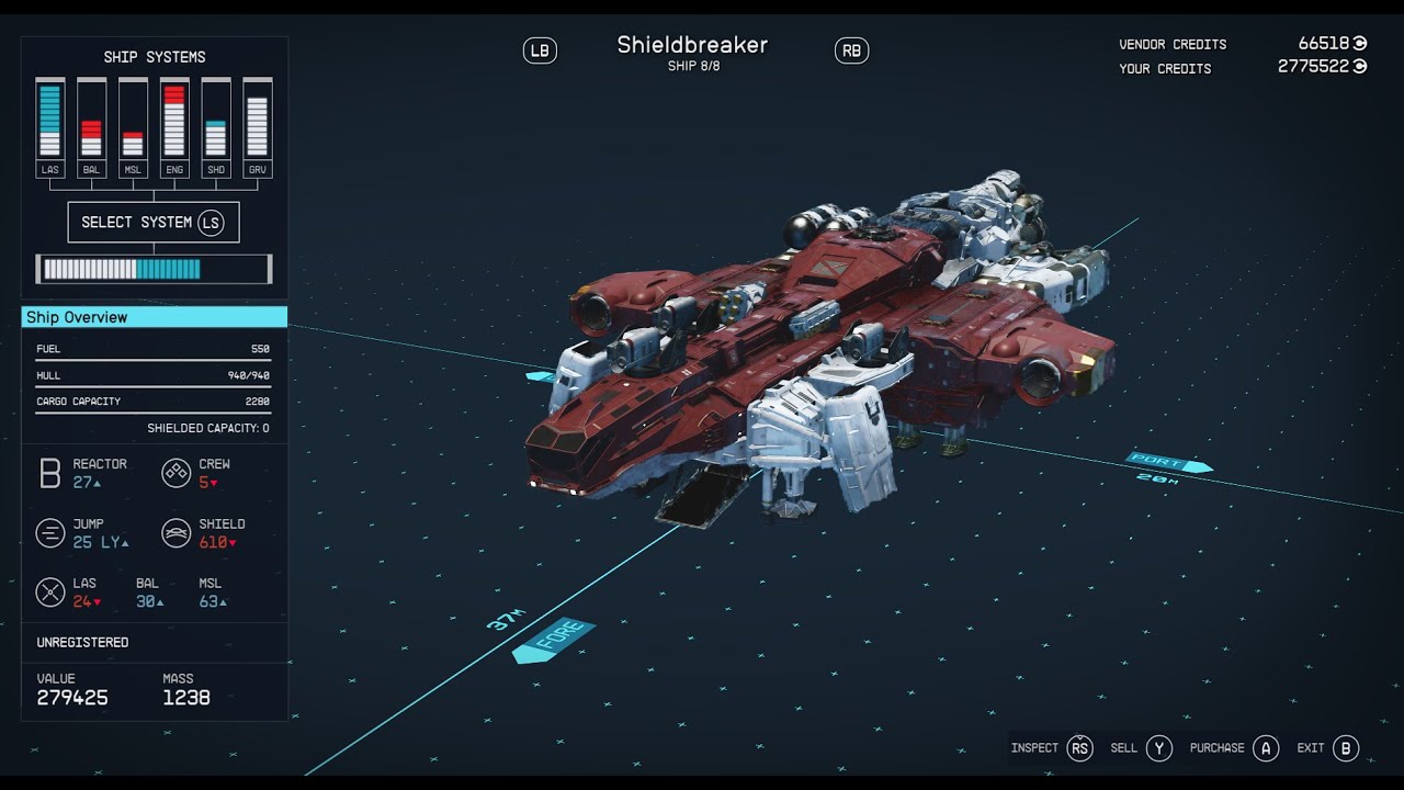 Starfield Shieldbreaker Class B Ship - YouTube