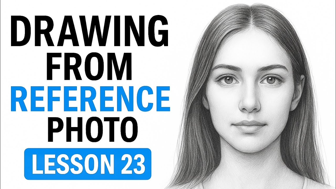 How to Draw from Reference Photo | Step by Step Portrait | Lesson 23 # ...