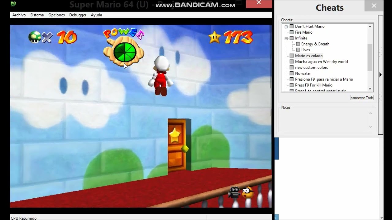 Cheats de Super Mario 64 (U) [!].z64 - YouTube