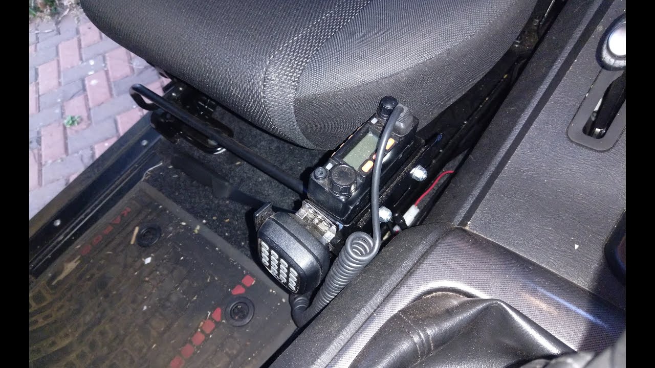 Mobile HAM radio mount. (No drilling into your dashboard) - YouTube