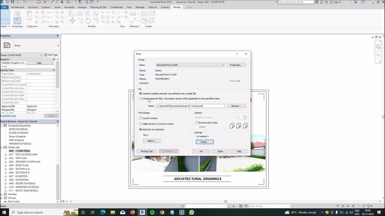 How to Print to PDF in Revit - YouTube