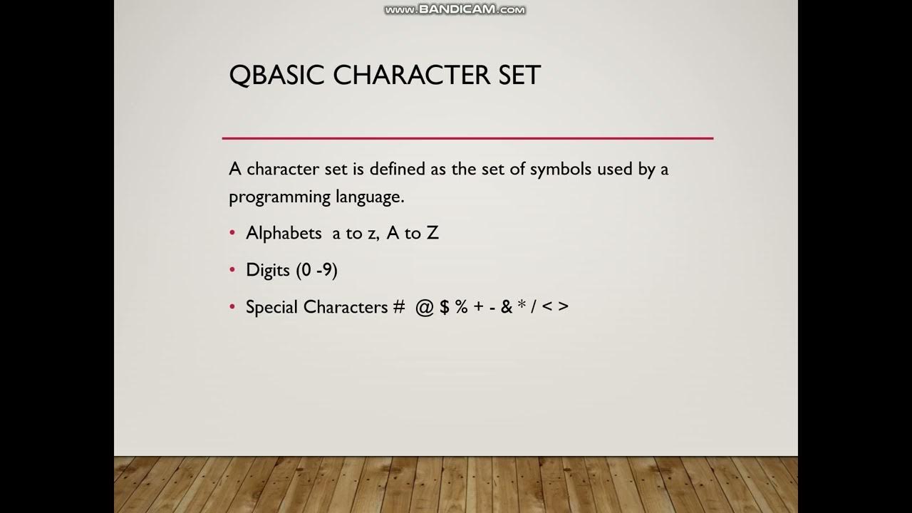 character set of QBASIC! StudyEasy! - YouTube