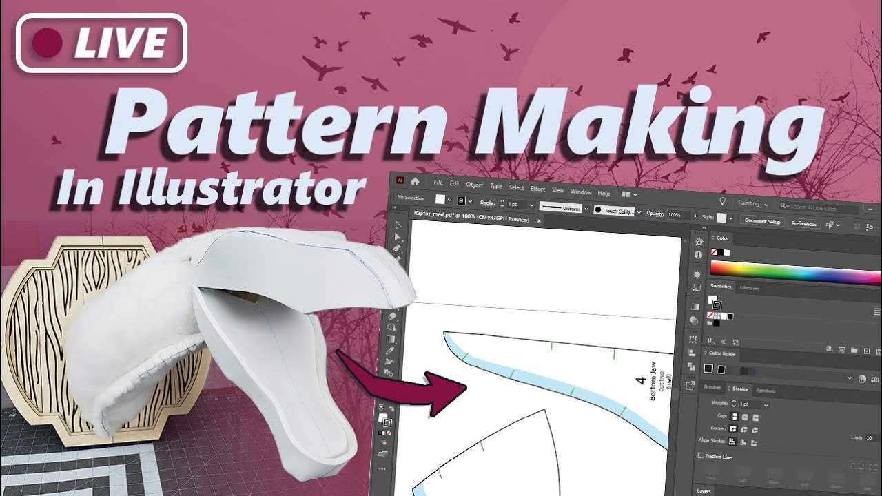 How to make a Pattern in Adobe Illustrator | Dragon Puppet Pattern ...