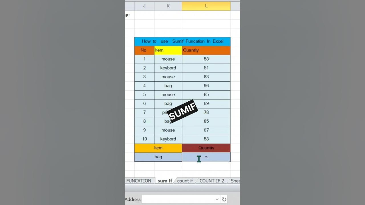 How to use SUM IF Formula in excel / #excel #advanceexcel #basicexcel - YouTube