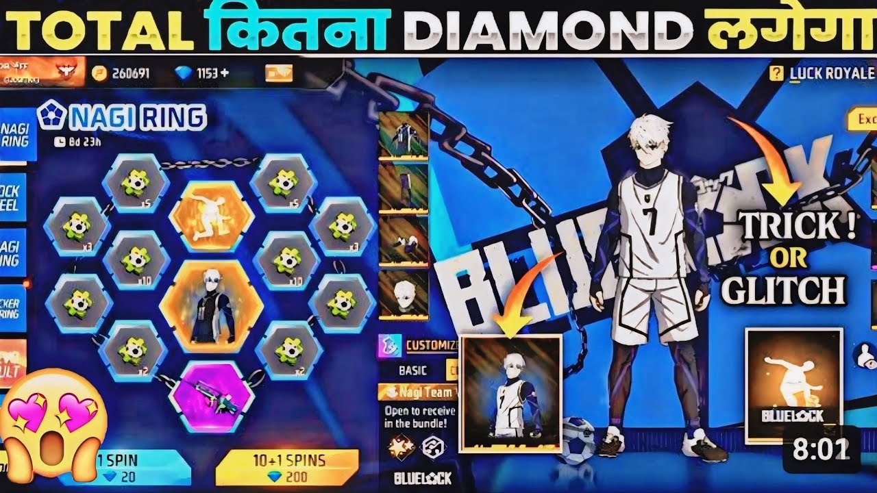 Free Fire New Nagi Ring Event bluelock bundle Ring Event CRIMINAL FF ...