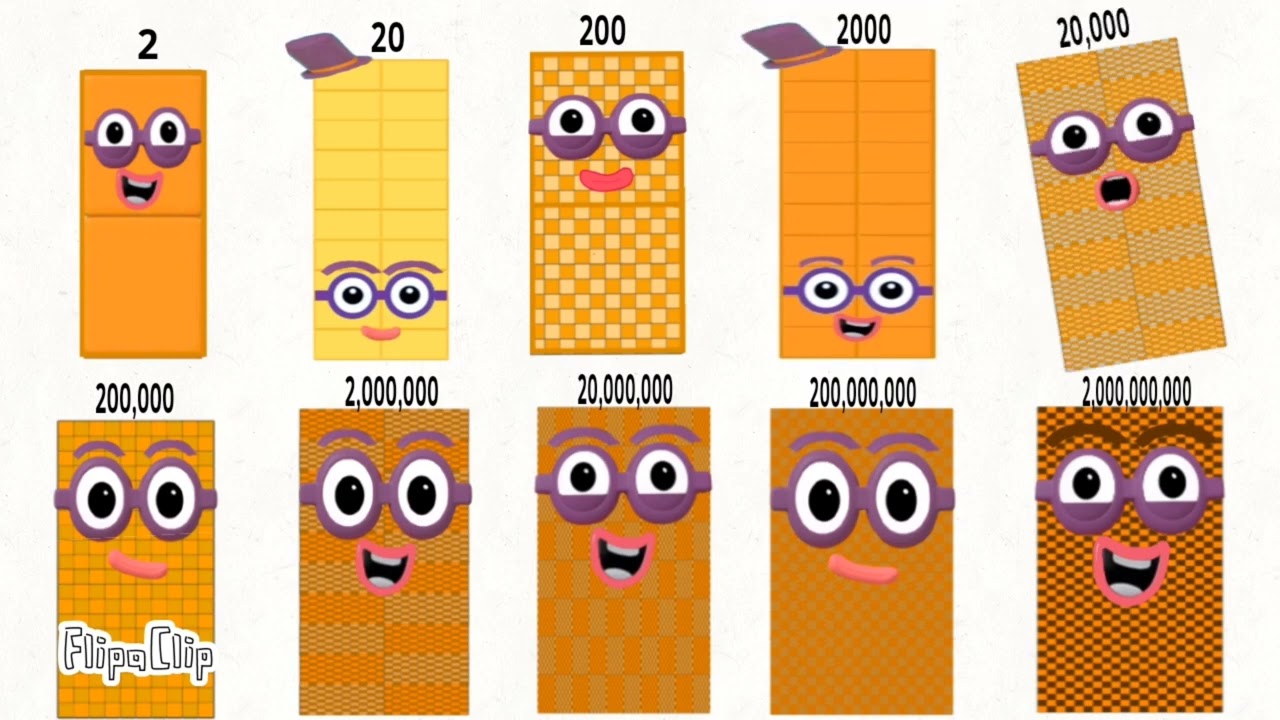 Numberblocks 2 to 2,000,000,000 (billion) dance briskly to the beat of ...