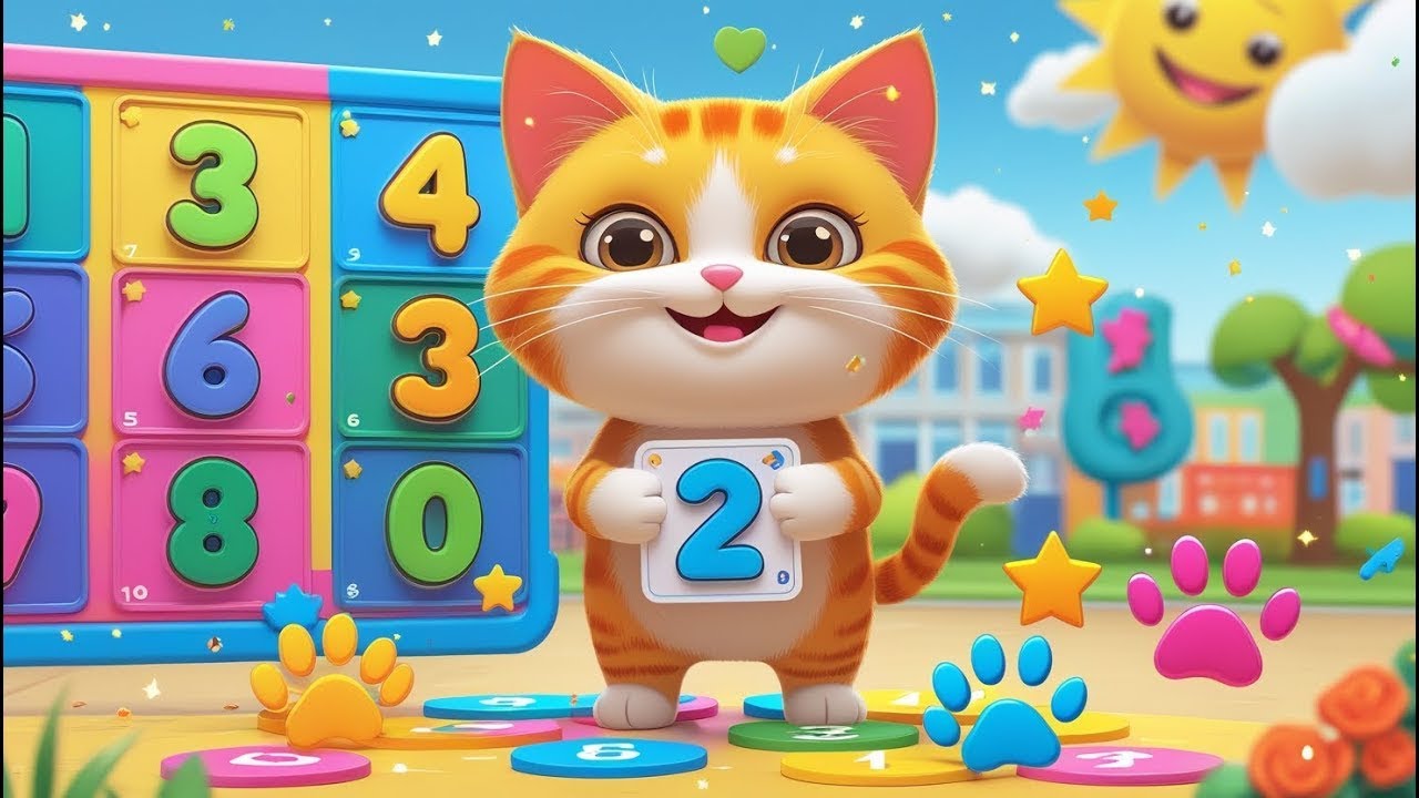 🐱 Meow & Count! 1️⃣2️⃣3️⃣ with a Cute Cat Song 🐾 | Learn Numbers 1-10 ...