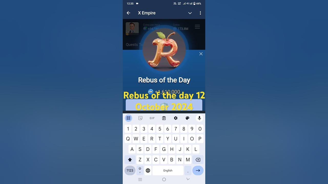 Today Rebus of the day 12 October 2024 X empire - YouTube