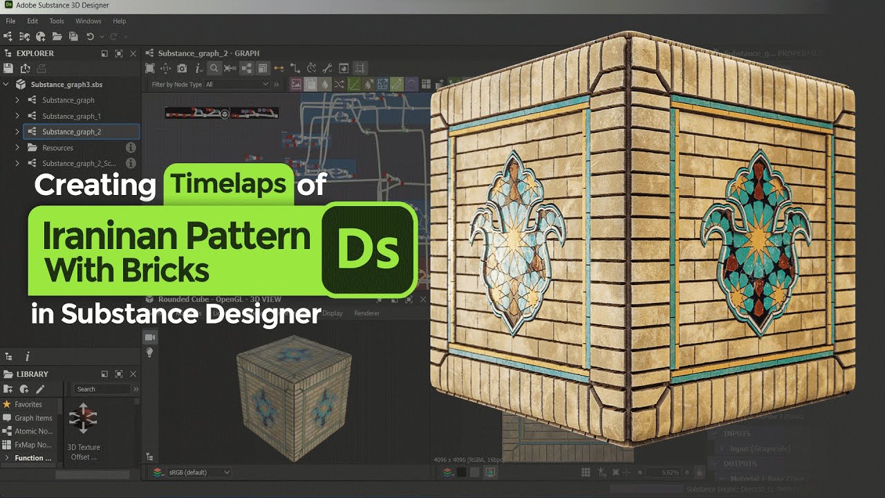 Timelaps of creating Iranian Pattern with bricks in the Substance ...