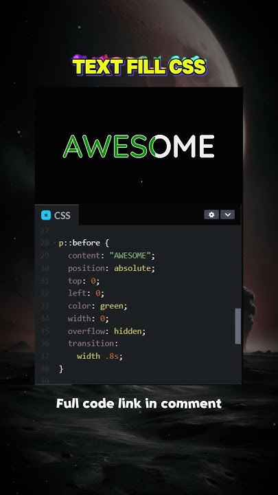 Text Fill Effect Css Only Css Html Codetomato Youtube 