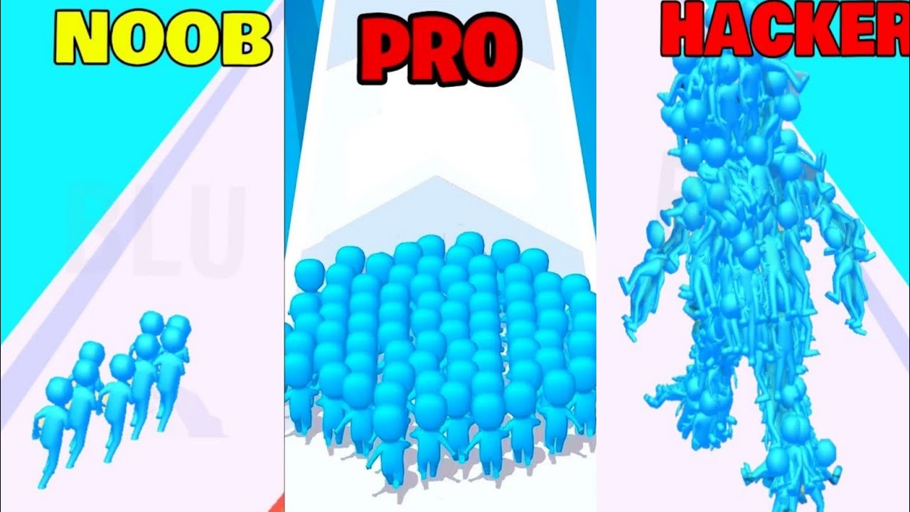 NOOB vs PRO vs HACKER-Runner pusher game @Kjgamer07 - YouTube