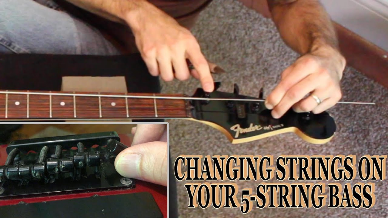 Changing Strings on a 5-String Fender Bass - YouTube