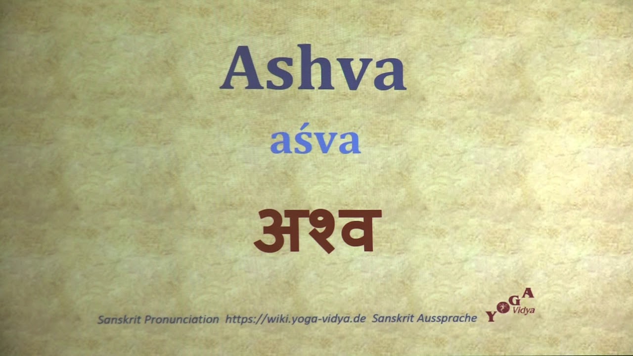 Ashva अश्व aśva Sanskrit Pronunciation - YouTube