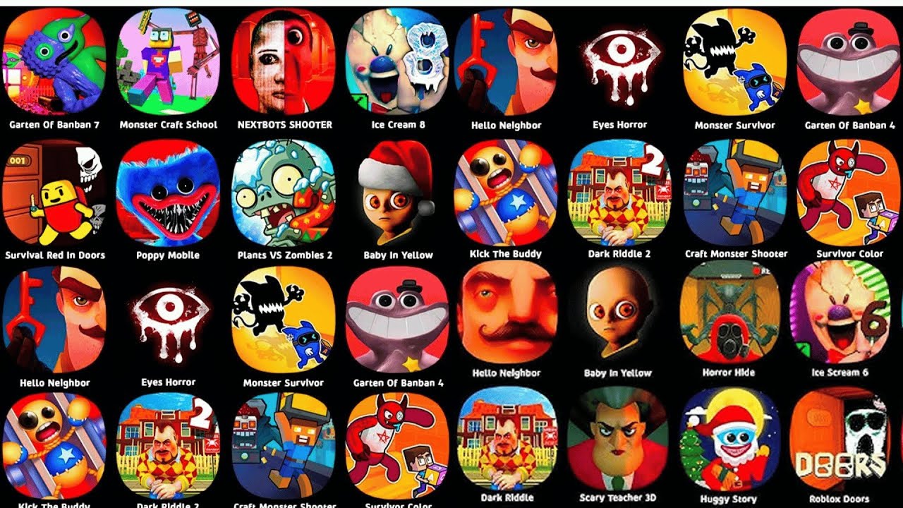 Roblox,Ice Scream 2,Mr Meat,Alien Blob io,Mother Bird Horror Story,Baby ...