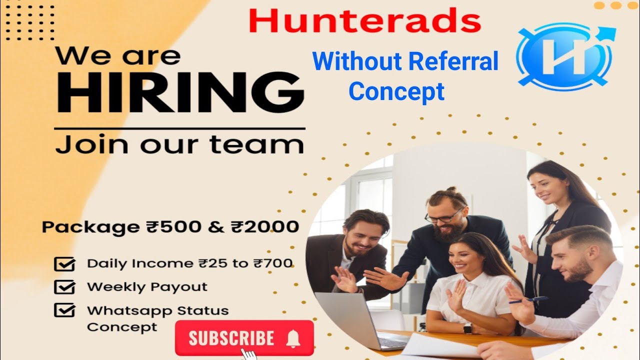 How To Activation || How To Work In Hunter Ads Without Referral Concept ...