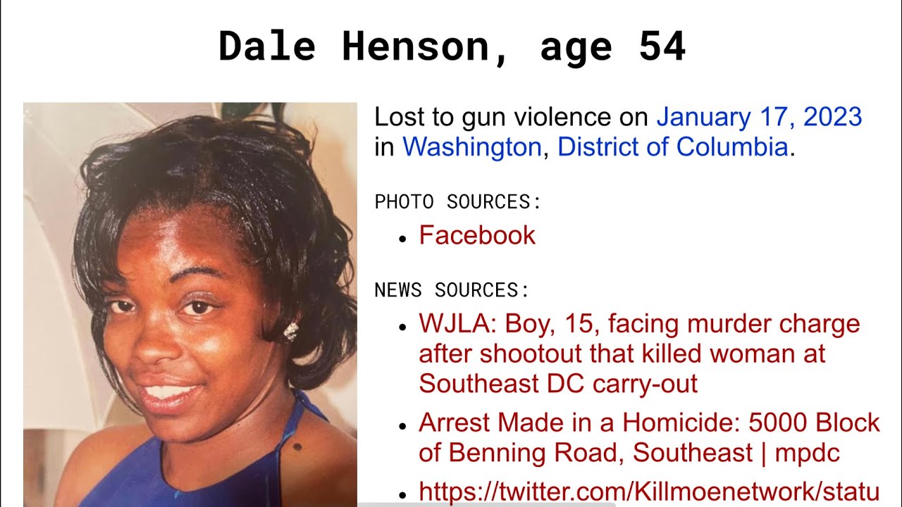 WASHINGTON, DC JAN 17 2023 DALE HENSON 54 BOY 15 FACING MURDER CHARGE ...